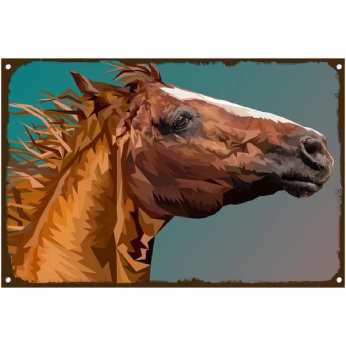 Décoration de Peinture Étain Vintage,Célèbre Cheval Animal,Affiche ...