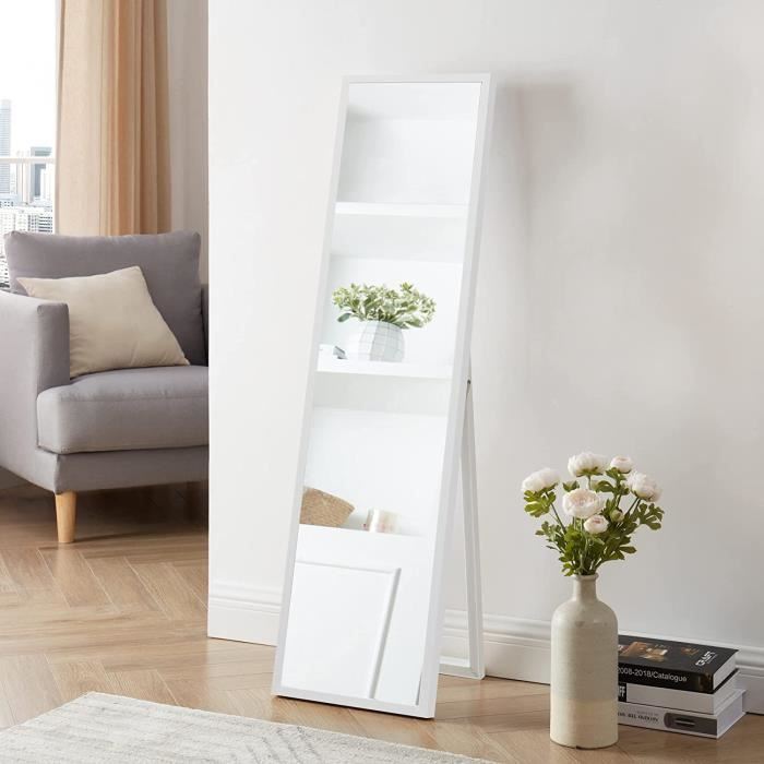 Miroir du Sol Design Psyché Inclinable Cadre Solide MDF 150 x 35 cm ...