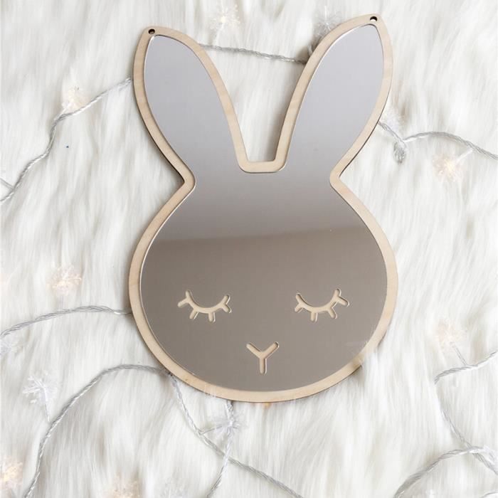 Miroir mural décoratif - JZ-Rabbit - En bois et acrylique - Forme de ...