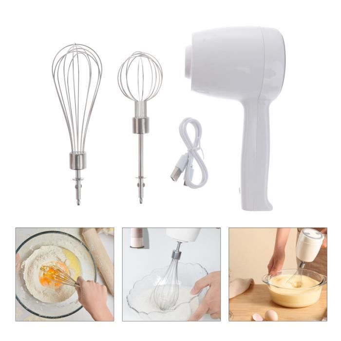 1pc batteur à main électrique Rechargeable sans fil en acier inoxydable ...