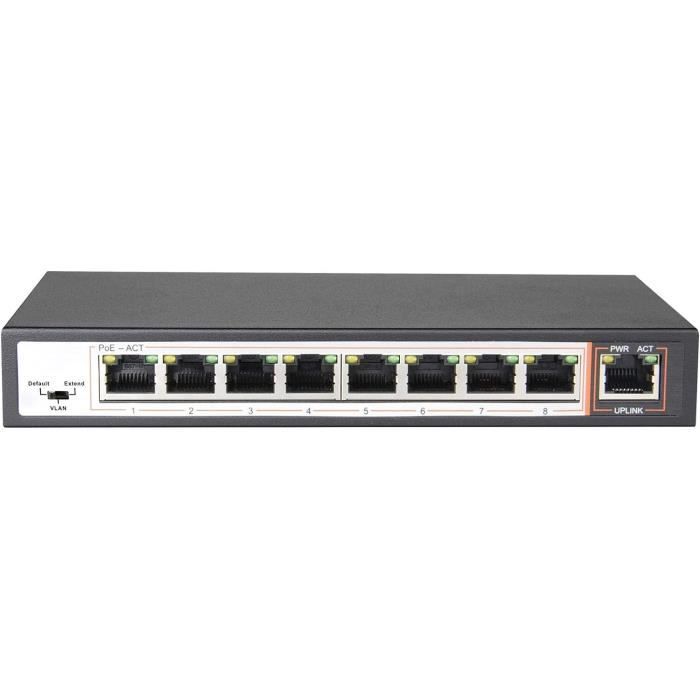 Switch PoE Power over Ethernet - GENERIC - 9 Ports - Compact - 802.3af ...