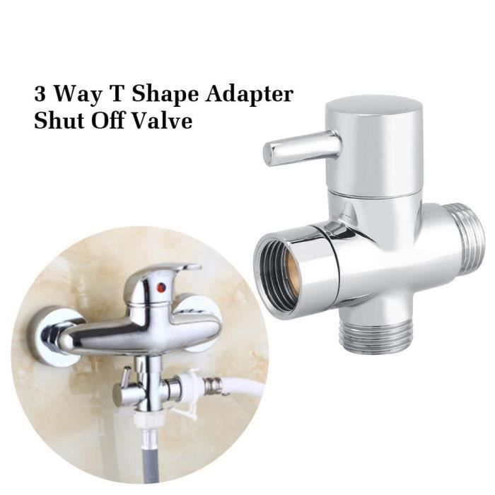 FINE-3 voies inverseur en forme de T robinet d'arrêt de douche toilette bidet adaptateur pour ...