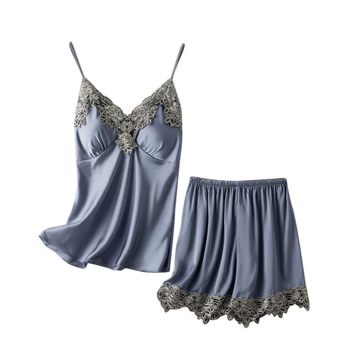 Femmes Sexy Sling Shorts Dentelle Garniture Deux Pièces Home Service ...