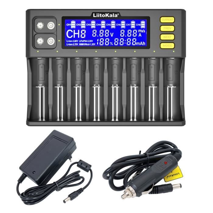 Lii-S8 18650 Chargeur Écran LCD Chargeur Intelligent Universel pour ...