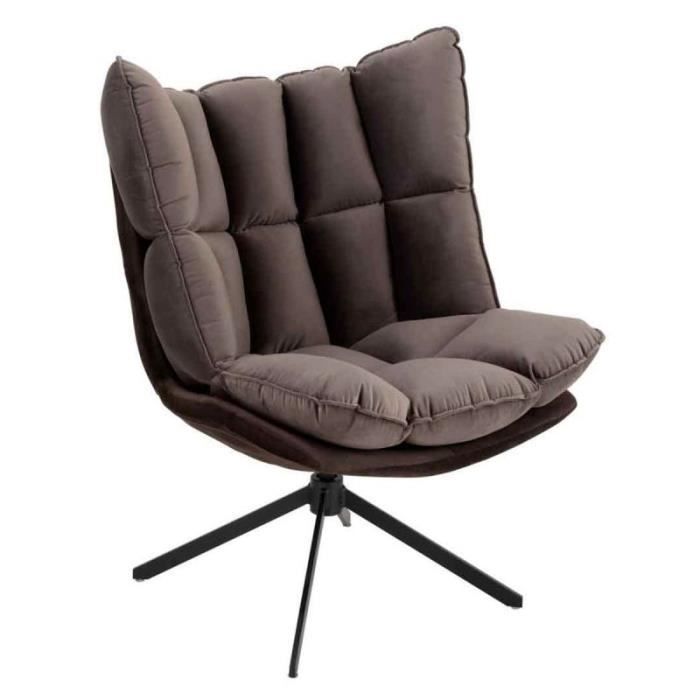 Fauteuil Relax Sur Pied "coussin" 92cm Gris Foncé - Cdiscount Maison