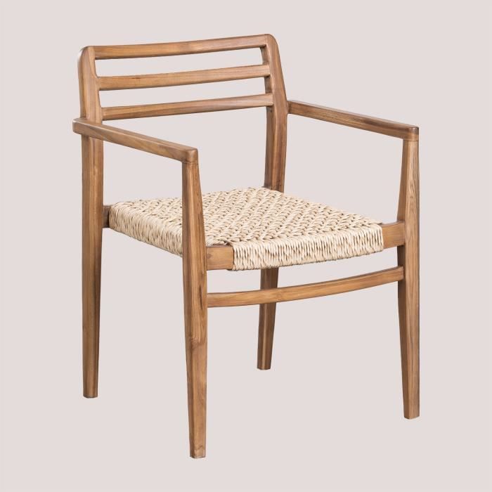 SKLUM Chaise de salle à manger avec accoudoirs en bois de teck Lulea ...
