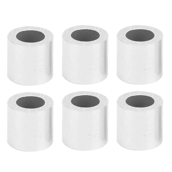 Manchon de sertissage 100 pièces manchon de boucle de sertissage en aluminium trou rond M6 câble ...