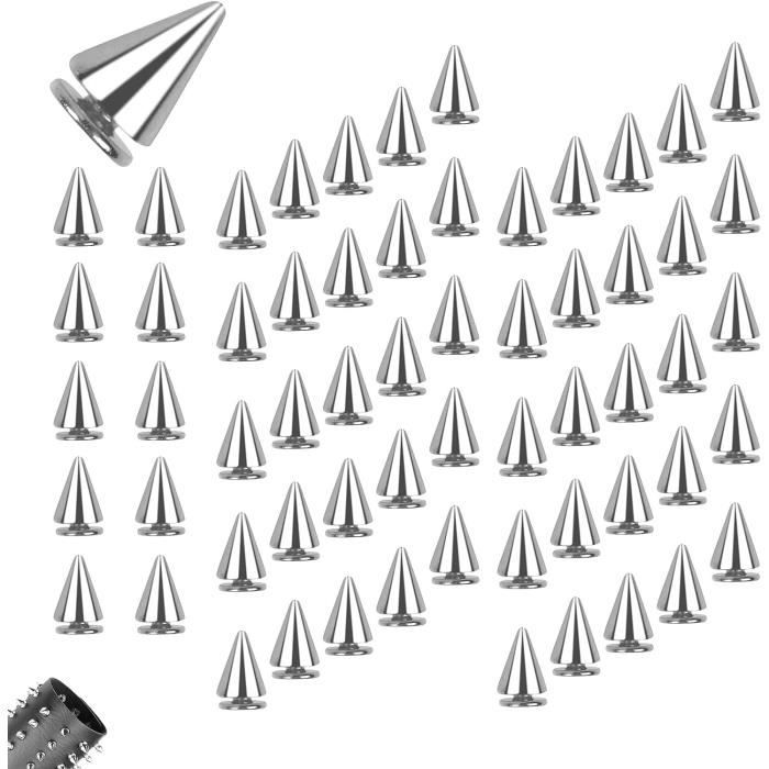 100Pcs Rivet Cône Rivets Punk En Métal Rivets Cuir Clous Pour Vêtement ...