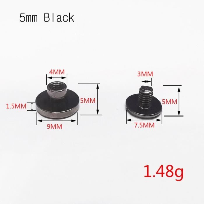 RIVET,Black 5mm--Rivets à vis en métal et cuivre pour livre, artisanat ...