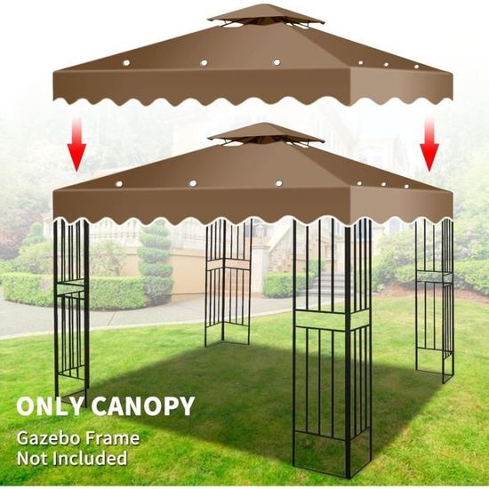 Qweidown Toile Tonnelle 3x3 Toile de Rechange pour Pavillon-Tonnelle de ...