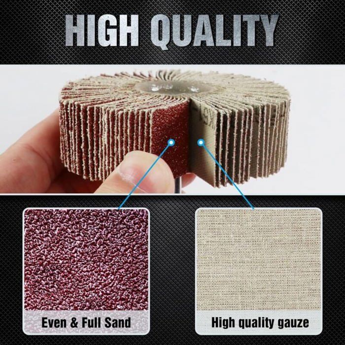 Roue Abrasive 20 pièces Grain 80 Disque a lamelle pour Brosse Poncage ...