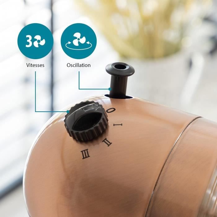 Ventilateur Sur Pied Ve-5971 - Oscillant - 3 Vitesses - Hauteur ...