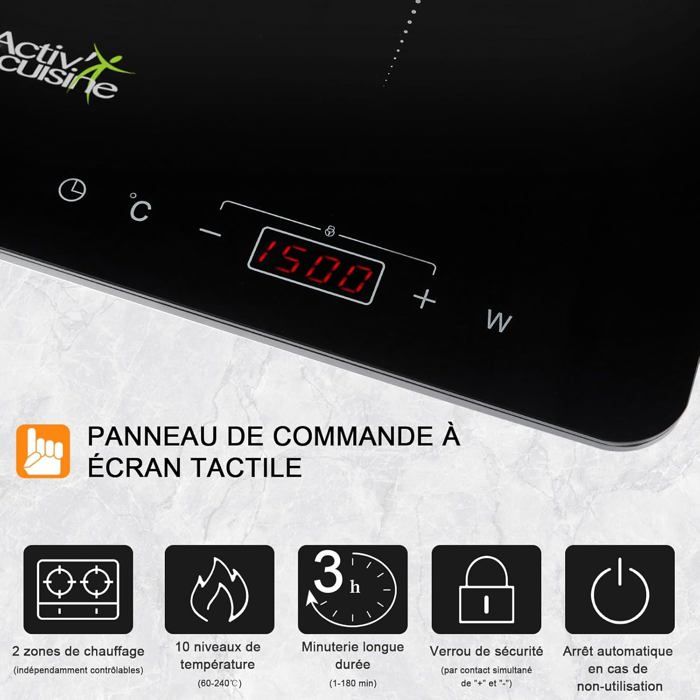 Plaque de cuisson induction portable - CACTOSE - 3500W - 2 zones ...