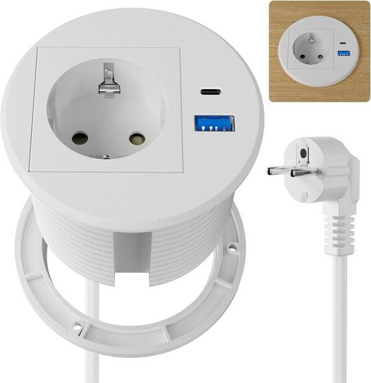 Prise Encastrable Plan de Travail USB C PD20W, Multiprise Electrique ...