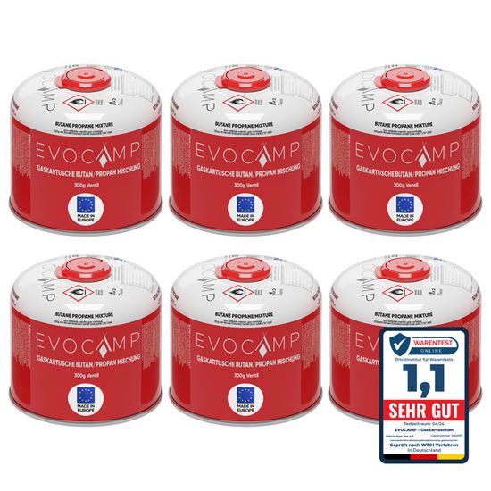 EVOCAMP 6X cartouches de gaz propane butane 300g, valve à vis avec ...
