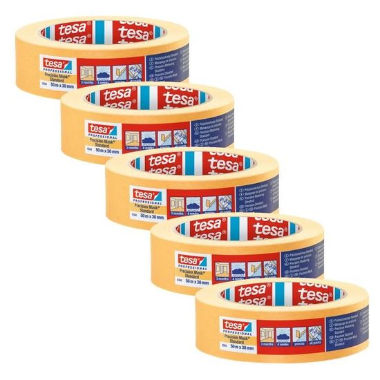 Tesa Precision 4344 Standard Lot de 5 rubans de masquage professionnels ...