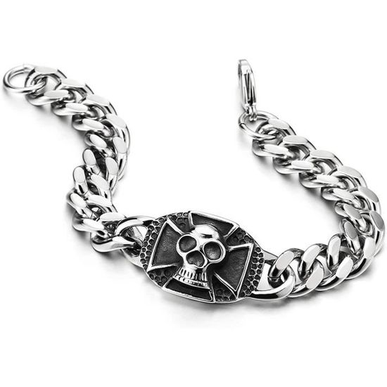 Homme Vintage Croix Crâne Concave Pointillés ID Identification ...