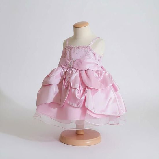 Robe Bébé Fille - Satin Rose - Idéale Cérémonie - Disponible du 6 au 24 ...
