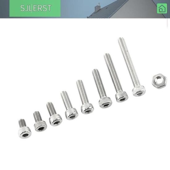 Sjlerst boulons Boulon de vis à douille hexagonale en acier inoxydable M2.5 A2 avec ensemble ...