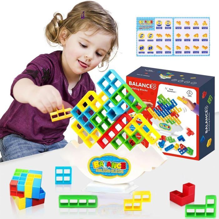 Tetra Tower,64 Pcs Tetris Tower,Tetra Tower Adulte,Tetris Jeu Swing ...