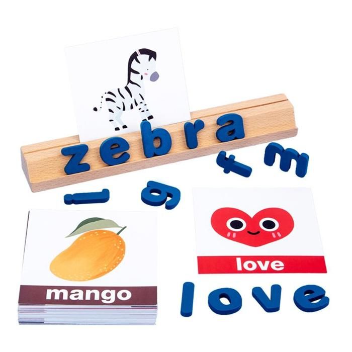 Puzzle en bois pour lettres de l'alphabet, planche de tri, blocs, jeu ...
