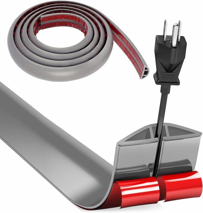 Cache Cable Sol, Petit Canal de Câble Flexible, 2M x 3cm Protege Cable ...