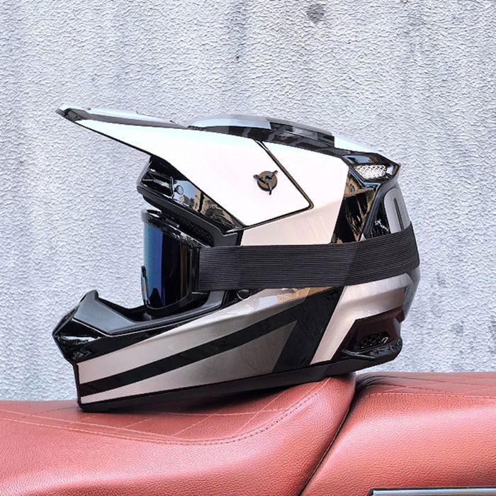 ECELEN-Casque Moto Cross avec Lunettes – Intégral Off-Road pour VTT ...