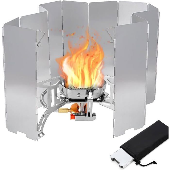 Camping Kitchen Windbreak Foldable with 12 Plates, Alnum Wind ...