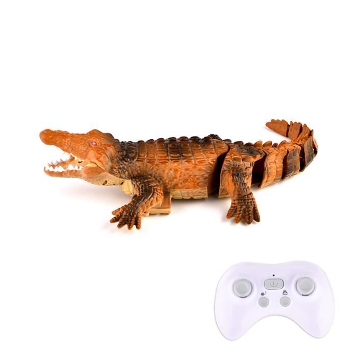 Jaune brunâtre-Modèle de simulation de crocodile étanche pour lac ...