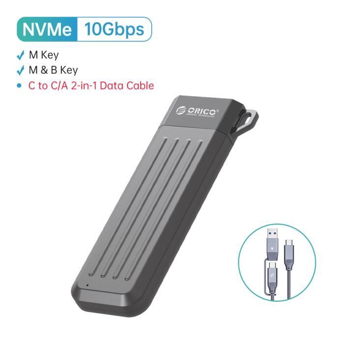 NVME-10 Gbps-Gray - ORICO M2 SSD Cas NVMe USB Type C Gen2 10gbps PCIe ...