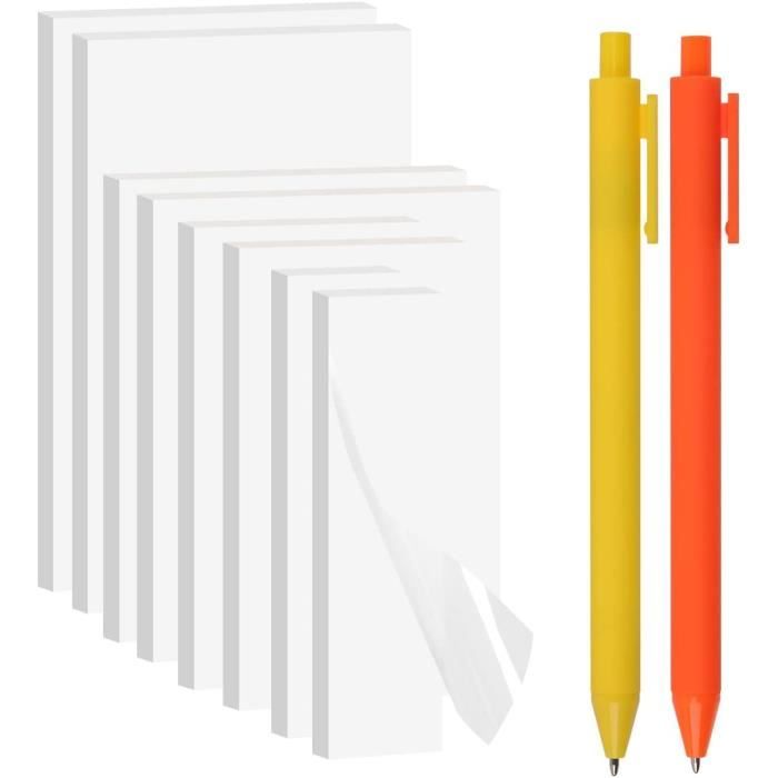 Lot De 400 Feuilles De Notes Autocollantes Transparentes, 4 Tailles, 10 ...