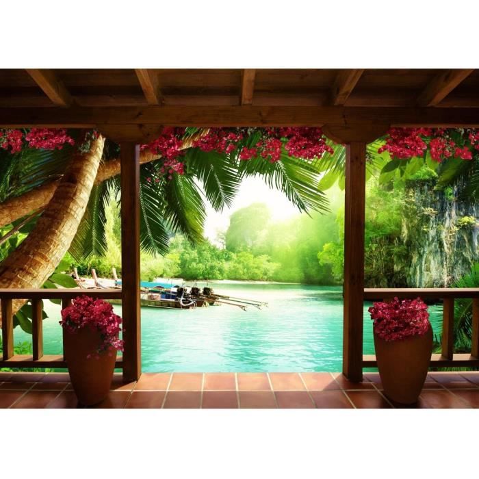 Papier Peint Intissé Mural Mer Des Caraïbes Moderne Toison Salon ...