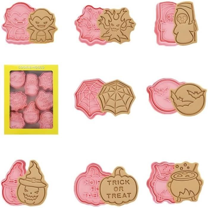 8 Pièces Emporte Pièces 10D Halloween Noël Gâteaux Plastique Moule ...
