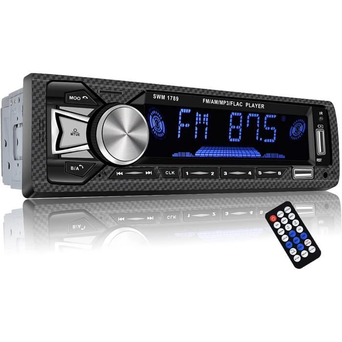 LIWI-Autoradio avec Bluetooth Mains Libres, 1DIN in-Dash 60 W x 4 avec FM, lumière 7 Couleurs-2 ...