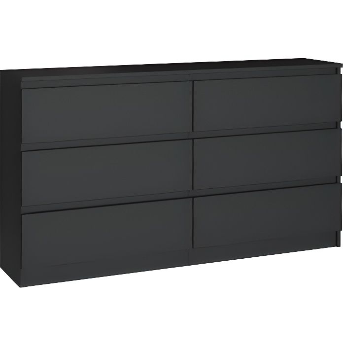 Noxen Commode M6 140 | Couleur : Noir | Idéal pour le salon, la chambre ...