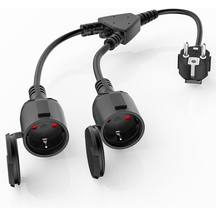 Double Fiche Ip44 Double Raccord Extérieur Étanche 250 V-16 A Prises ...