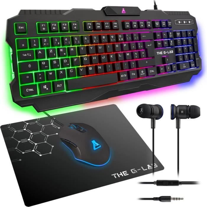 Combo Helium - Kit Gaming - Clavier It Rétroéclairé Haute Performance ...