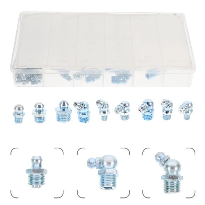 130pcs Buse de graisse inclinée Type de droite Raccords de de Zerk ...