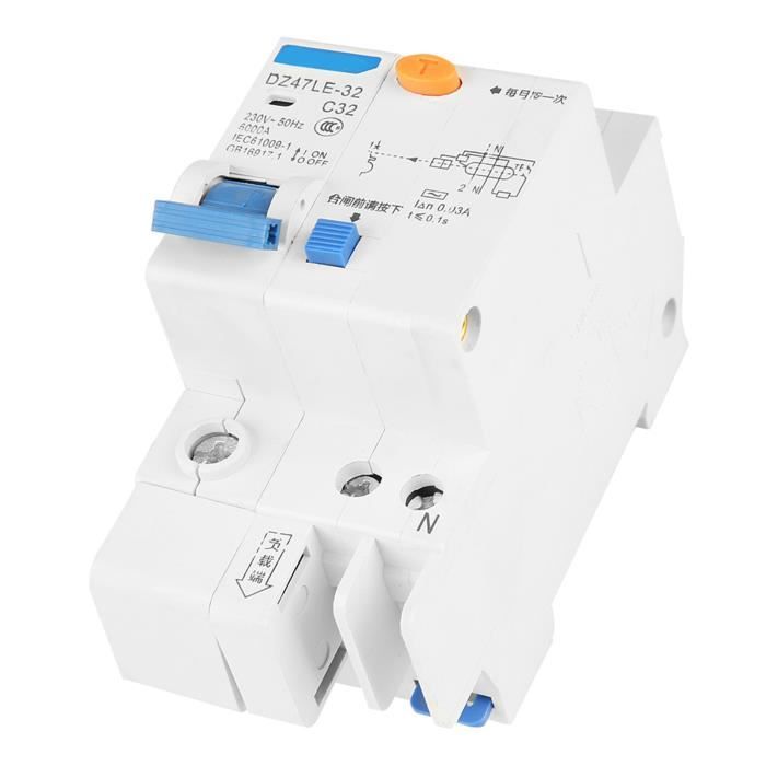 Minifinker RCCB minifinker Disjoncteur différentiel de courant DZ47LE‑32 1p N C32 Disjoncteur ...