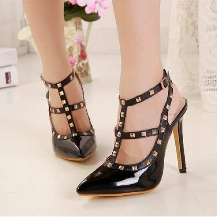 Femmes pompes dames Sexy a souligné Toe hauts t... Noir - Cdiscount ...