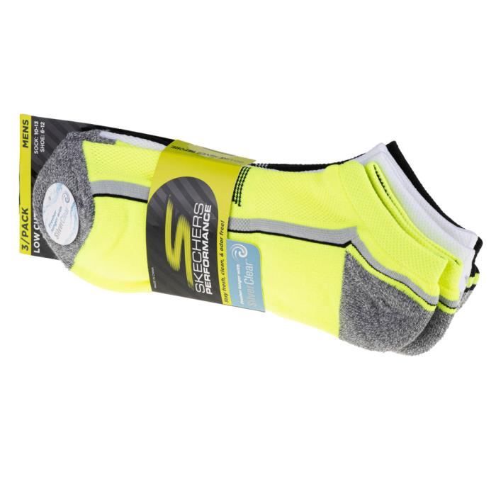 Skechers 3pk Mens Extended Terry Low S114660-YEL, Homme, Multicolore ...