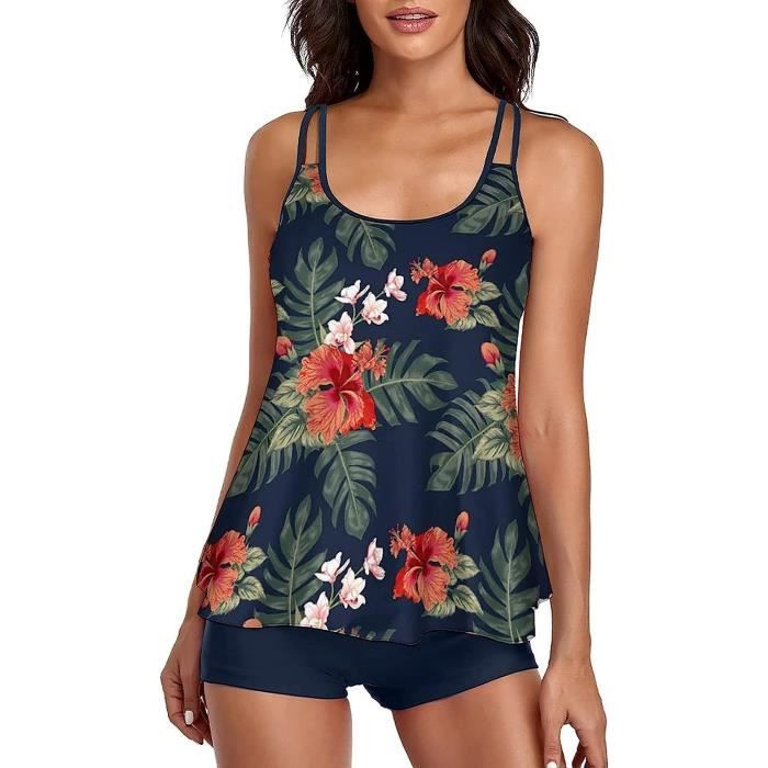 Tankini Fluide Femmes - MAILLOT DE BAIN - Coupe Ample - Soutien de la ...