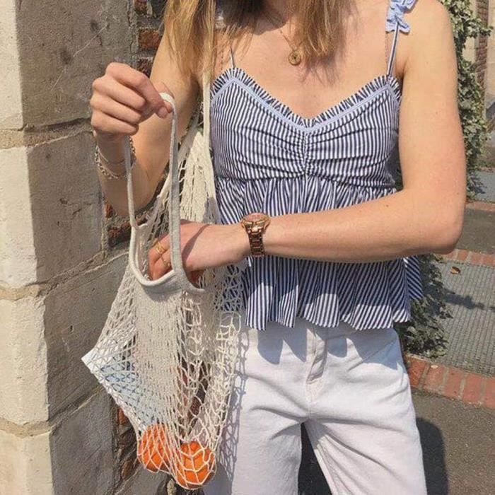 Sac De Courses En Net,2 Pack Réutilisables Filets De Courses Maille ...