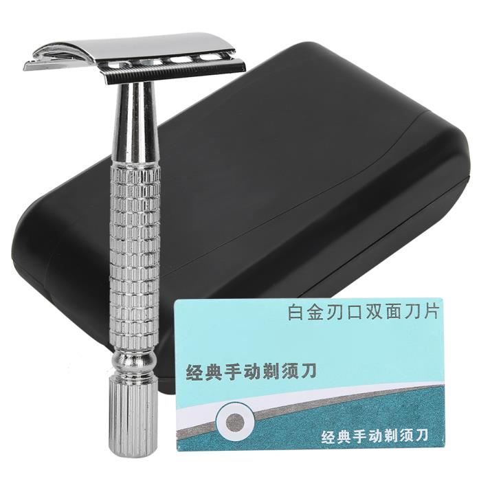 CHE Rasoir de sécurité classique portatif à double en acier inoxydable ...