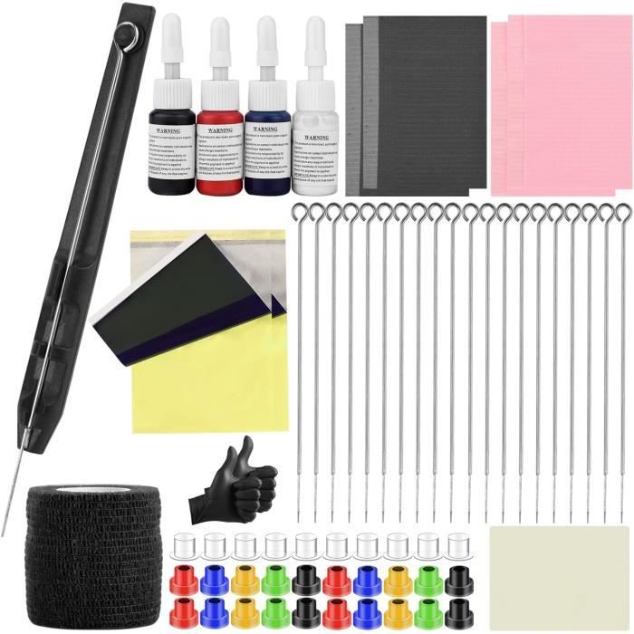 Handpoke Tattoo Kit Tattoo Manual Pen Kit Diy Tattoo Tool Kit With Ink ...