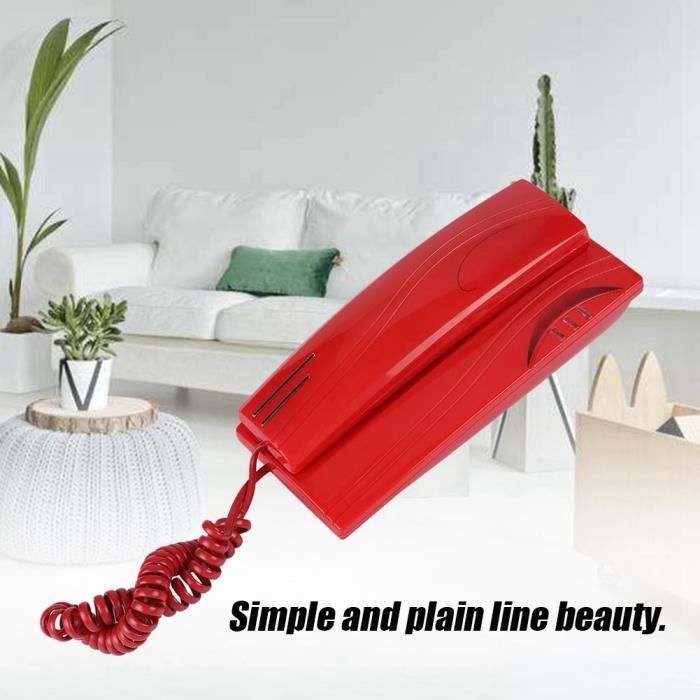 YAJ Mini Téléphone Fixe Filaire Mural pour Bureau à Domicile Ligne Fixe sans Batterie ...