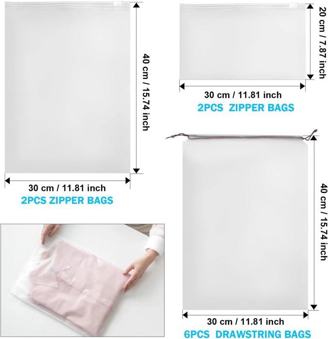 Transparent 10 Sac de Rangement Plastique Transparent Dépoli, Sac ...