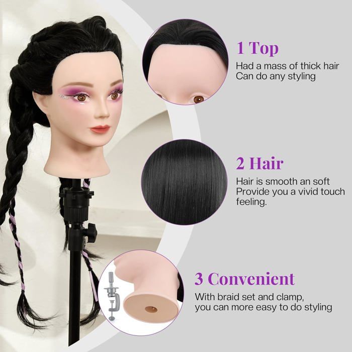 Tete a Coiffer Professionnel avec 50% de vrais cheveux Tête a coiffer ...