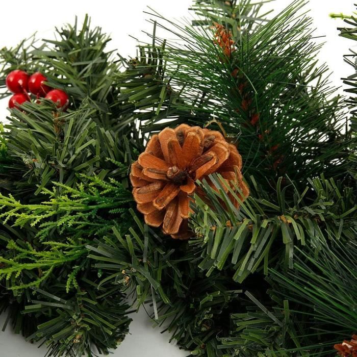 270cm Guirlande Sapin Artificiel Nëol Vert avec 220 Tete, Couronne ...
