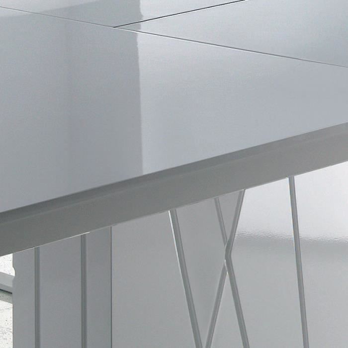 Table à manger extensible blanc laqué design ELODIE - Cdiscount Maison